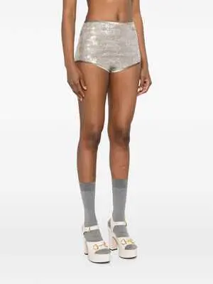 FORTE_FORTE Sequinned High-waist Shorts