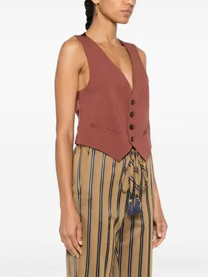 FORTE_FORTE Satin-paneled Waistcoat