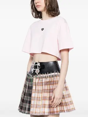 GROUND ZERO Logo-embroidered Cropped T-shirt