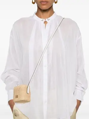 FORTE_FORTE Crystal-embellished Semi-sheer Shirt