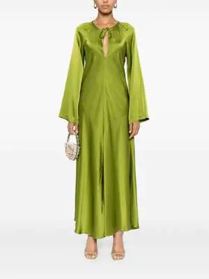 FORTE_FORTE Keyhole-neck Silk Maxi Dress