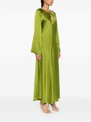 FORTE_FORTE Keyhole-neck Silk Maxi Dress