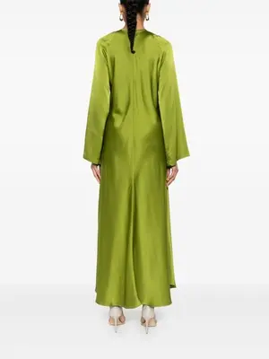 FORTE_FORTE Keyhole-neck Silk Maxi Dress