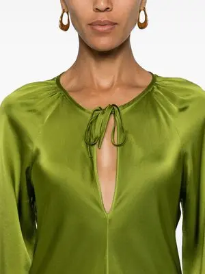 FORTE_FORTE Keyhole-neck Silk Maxi Dress