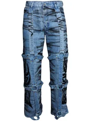 WHO DECIDES WAR BY EV BRAVADO Winged Logo Jeans