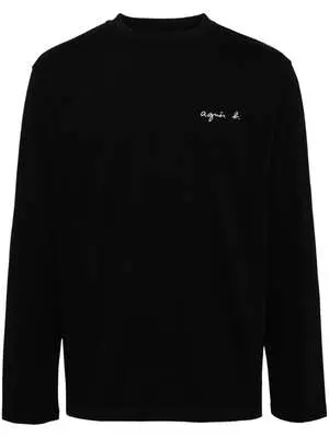 AGNES B. Embroidered-logo Cotton T-shirt