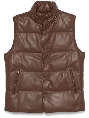 Boggi Milano Leather Padded Gilet