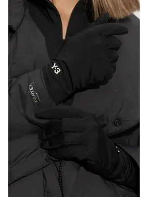 Y3 Logo Print Gloves