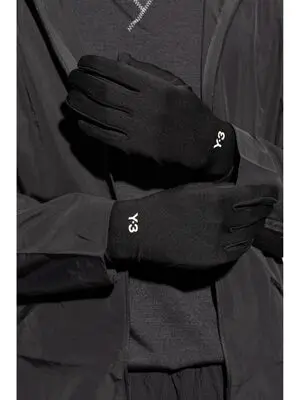 Y3 Logo Print Gloves