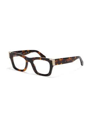 Palm Angels Tortoiseshell Rectangular Glasses - Brown