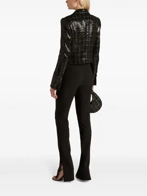 GENNY Sequin-embellished Tweed Cropped Jacket