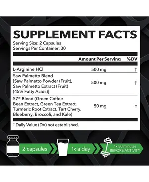 HAVASU NUTRITION L-arginine + Saw Palmetto Capsules