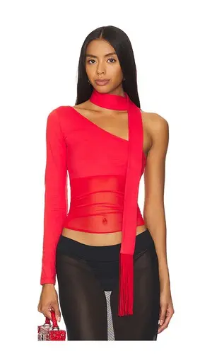 NIIHAI Asymmetric Neck Tie Top