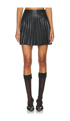 Steve Madden Pleated Faux Leather Skirt