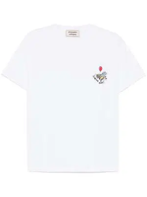 ALESSANDRO ENRIQUEZ Slogan-embroidered T-shirt - White