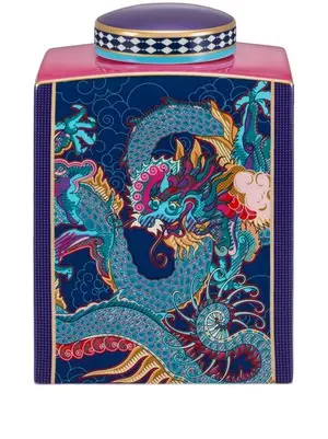 Shanghai Tang Medium Vivid Dragon Fine Bone China Jar - Purple