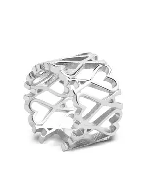 Ami De Coeur" Ring In Palladium-plated Brass