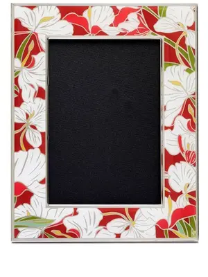 Shanghai Tang 4r Ginger Flower Enamel Photo Frame - Red