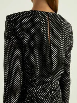 REISS Taylor Gathered Polka-dot Georgette Mini Dress