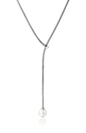 John Hardy Jh Essentials Pearl Lariat Necklace - Silver