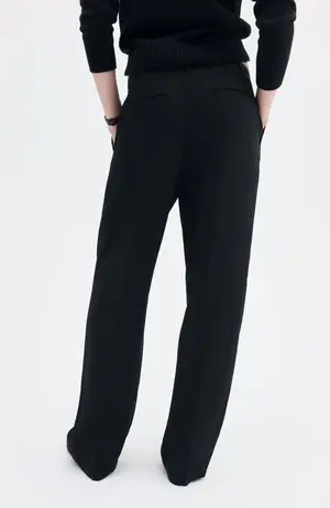 Co Crepe Pleat Front Trouser - Black