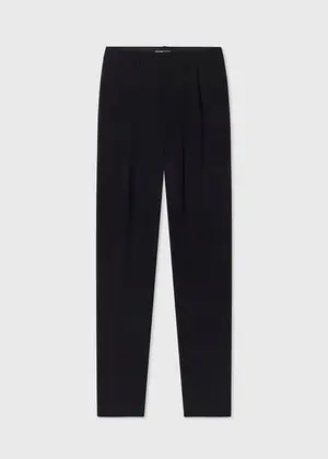 Co Crepe Pleat Front Trouser - Black