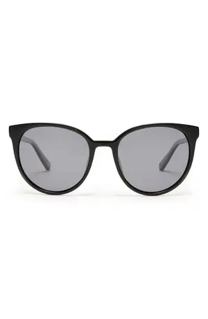 Le Specs Armada 54mm Polarized Round Sunglasses - Shiny Black