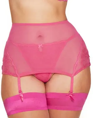 ADORE ME Margeaux Garter Belt - Dark Pink