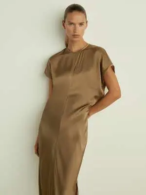 REISS Kora Satin Midi Dress