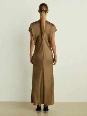 REISS Kora Satin Midi Dress