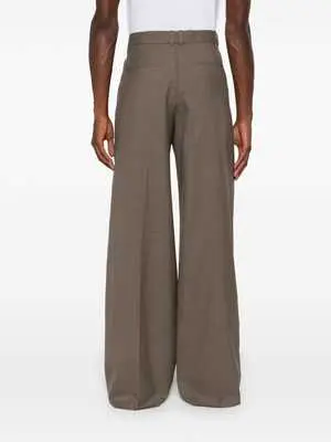 Saint Laurent Wide-leg Wool Trousers - Brown
