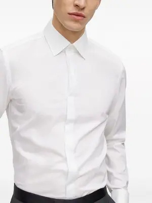 BOSS Slim-fit Dress Shirt In Easy-iron Stretch Cotton - White