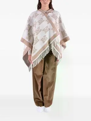 Max Mara Frine Monogram Fringed Poncho