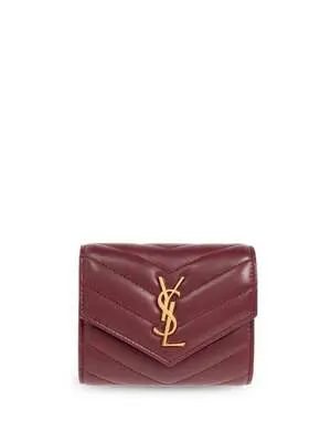 Saint Laurent Cassandre Matelassé Wallet - Red