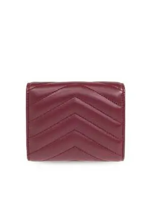Saint Laurent Cassandre Matelassé Wallet - Red