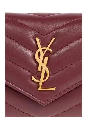 Saint Laurent Cassandre Matelassé Wallet - Red