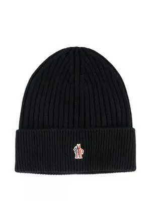 Moncler Logo-Patch Beanie Black