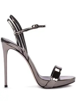 LE SILLA Gwen 132mm Metallic-effect Sandals