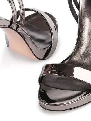 LE SILLA Gwen 132mm Metallic-effect Sandals
