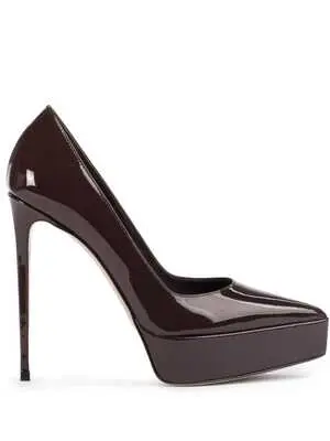LE SILLA Uma 140mm Leather Pumps - Brown