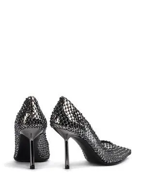 LE SILLA Gilda 80mm Crystal-embellished Pumps - Black