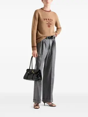 Prada Intarsia Knitted-logo Sweater