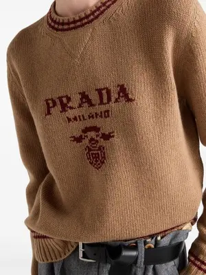 Prada Intarsia Knitted-logo Sweater