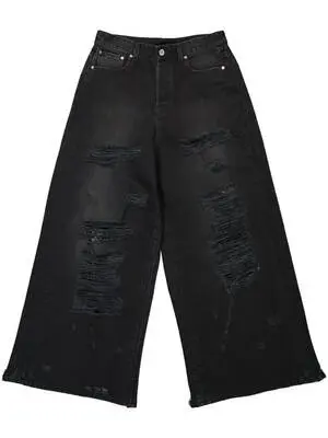 Vetements Ripped Wide Leg Jeans