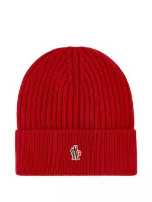 Moncler Logo-appliqué Beanie - Red