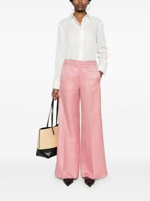 FORTE_FORTE Twill Wide-leg Trousers