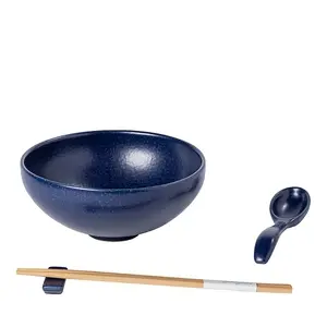 COSTA NOVA Pacifica Stoneware Ramen Bowl Set Blueberry