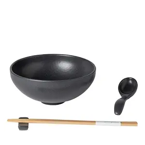 COSTA NOVA Pacifica Stoneware Ramen Bowl Set - Seed Grey