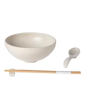 COSTA NOVA Pacifica Stoneware Ramen Bowl Set Vanilla
