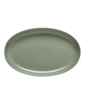 COSTA NOVA Pacifica 13 Oval Stoneware Platter Artichoke Green